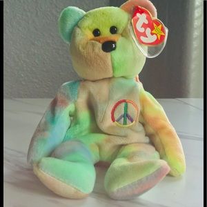 Toys | Ty Beanie Babies Peace Bear | Poshmark